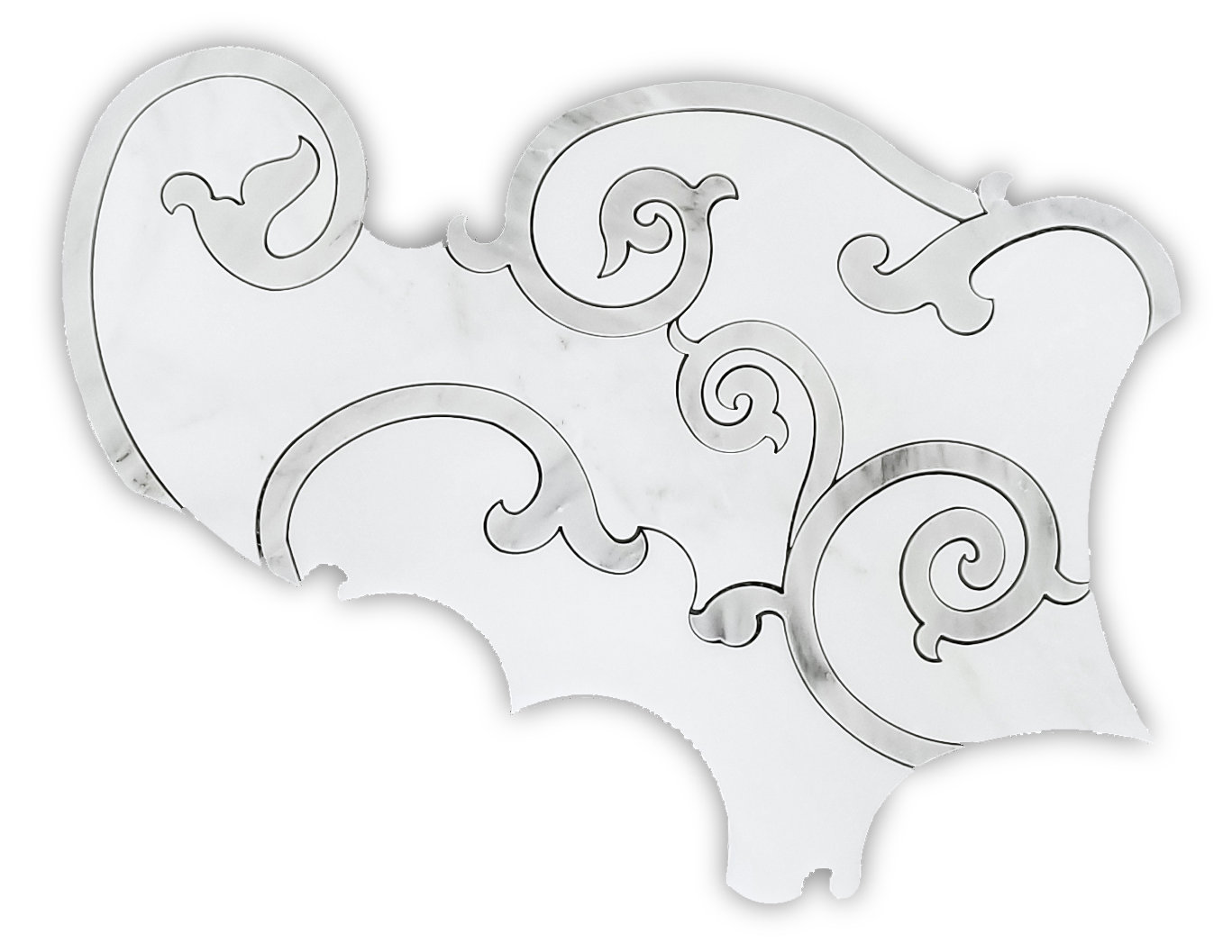 Mango Tile Phoenix 10" x 15" Marble Random Mosaic Wall & Floor Tile ...