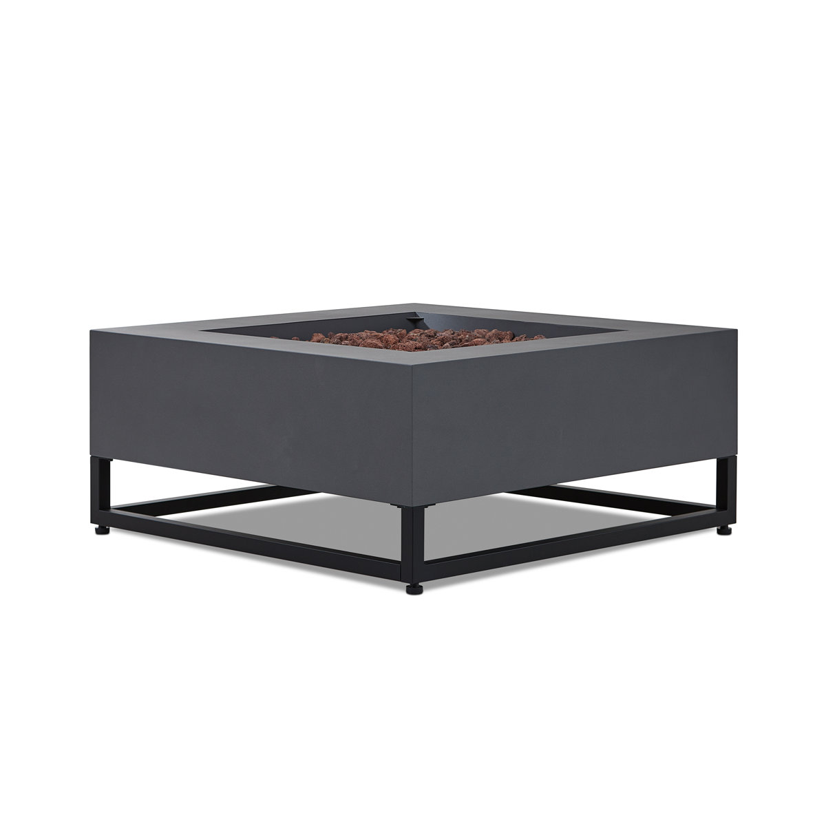 Real Flame Blake 36" Square Steel Propane or Natural Gas Fire Pit Table ...