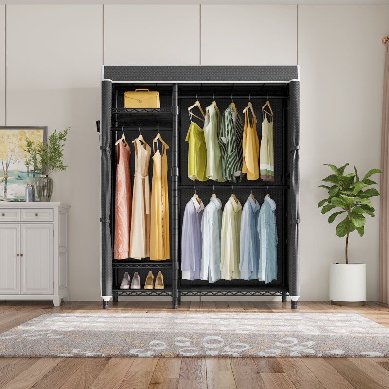 VIPEK V2C Wire Garment Rack Covered Clothes Rack, Black Rack With Black ...