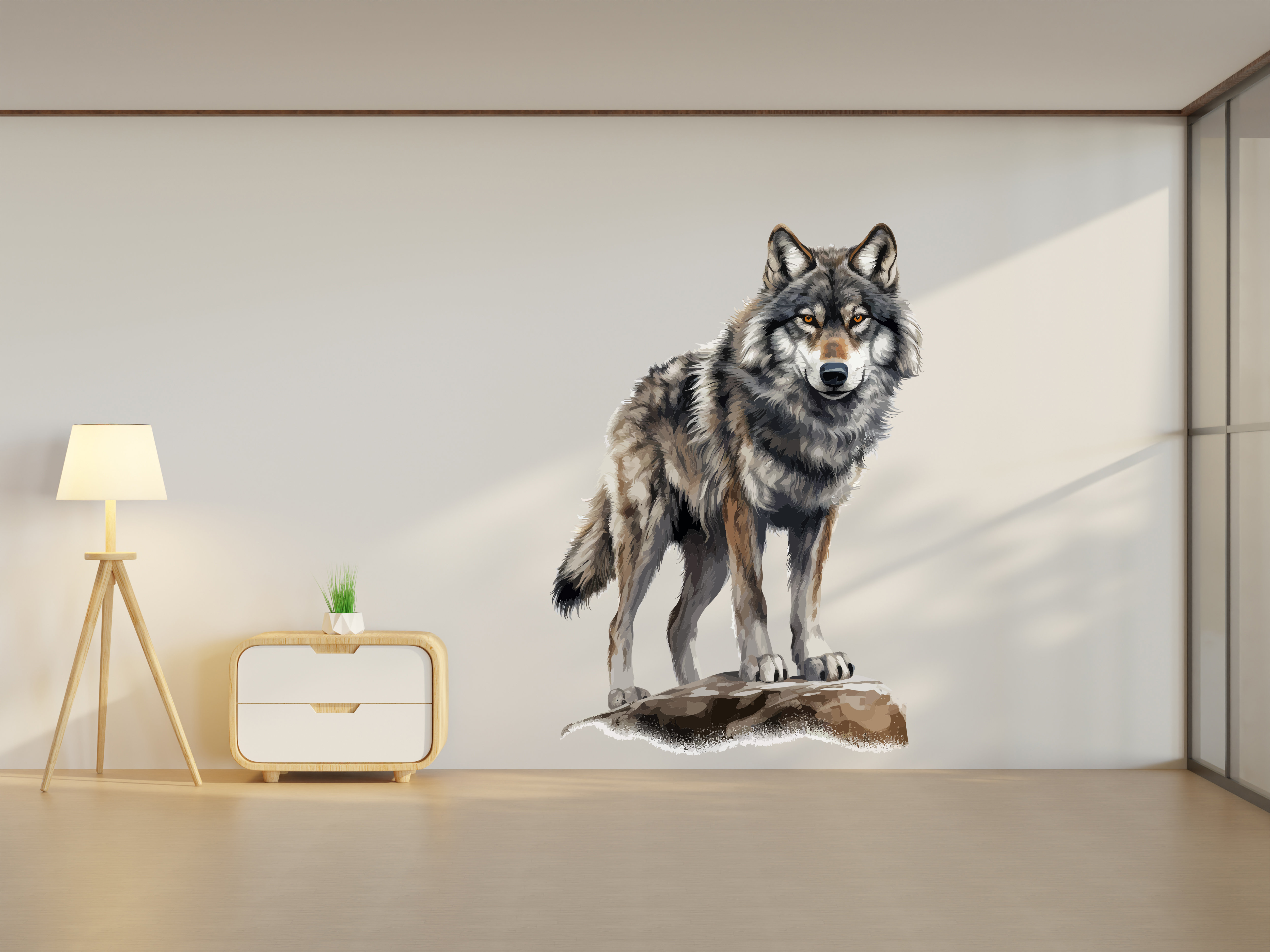 Millwood Pines Wolf Wall Decal, Wolf Realistic Wall Art, Wolf Head Wall ...