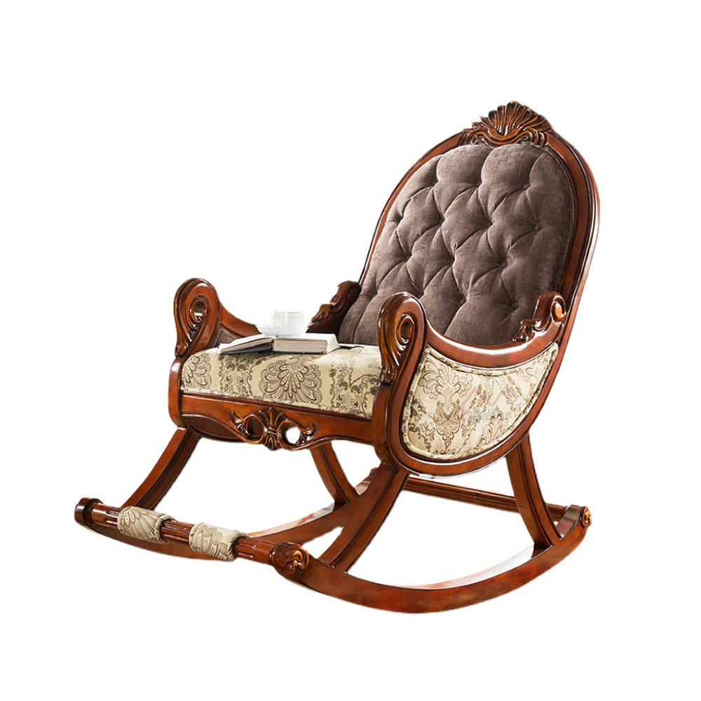 Romero European-style Living Room Carved Rocking Chair Solid Wood ...