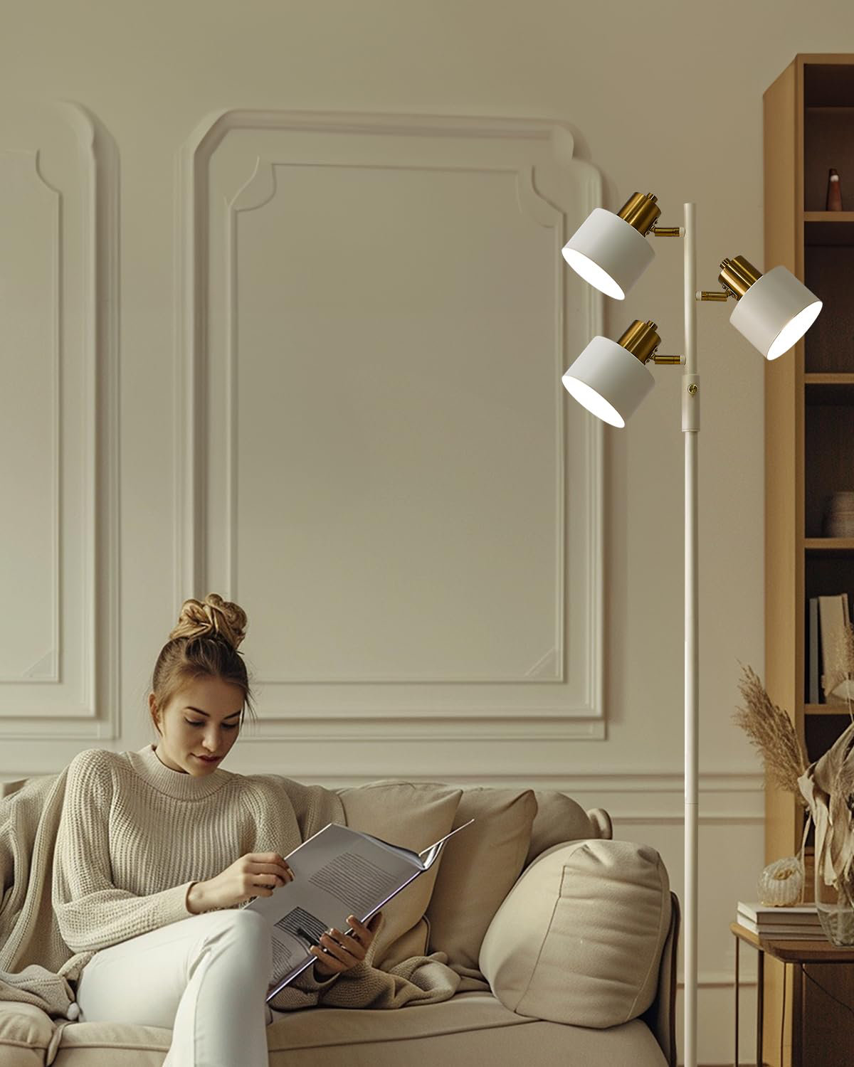 Everly Quinn Tall Modern Industrial Vintage Standing Corner Lamps LED ...