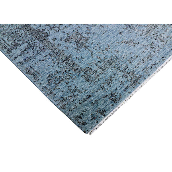 Bokara Rug Co., Inc. Hand-Knotted High-Quality Light Blue and Black ...