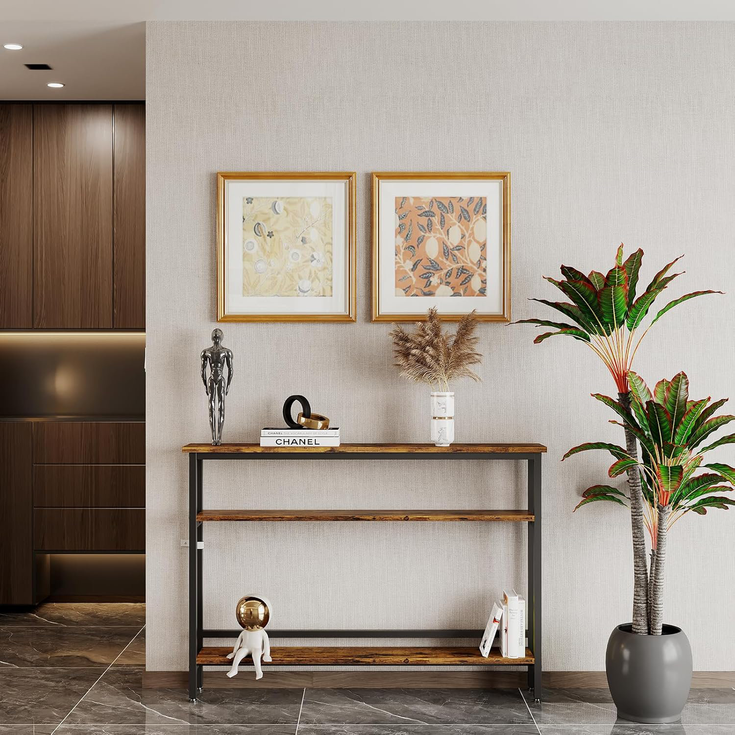 Borough Wharf Slim Console Table for Hallway, 100cm Thin End Table ...