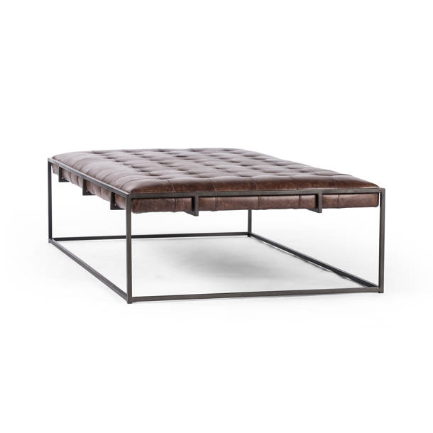 Four Hands Oxford Rectangle Leather Ottoman | Perigold