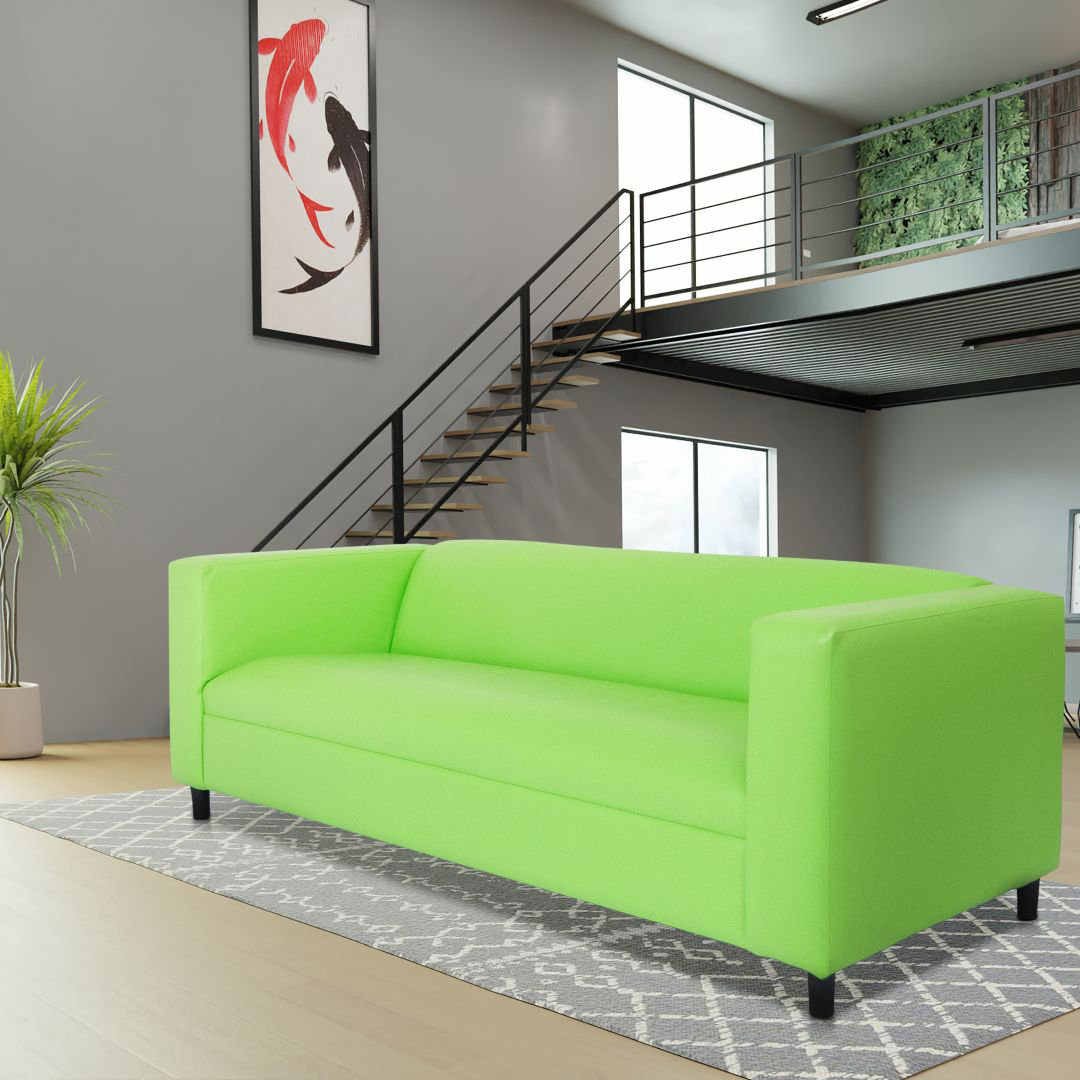 Latitude Run® Yania Modern Canal Faux 3-Seater Leather Sofa for Living ...