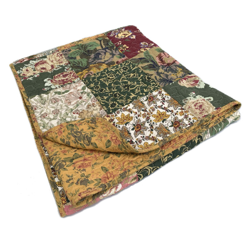 Greenland Home Fashions Antique Chic Quilted Reversible Cotton Throw ...