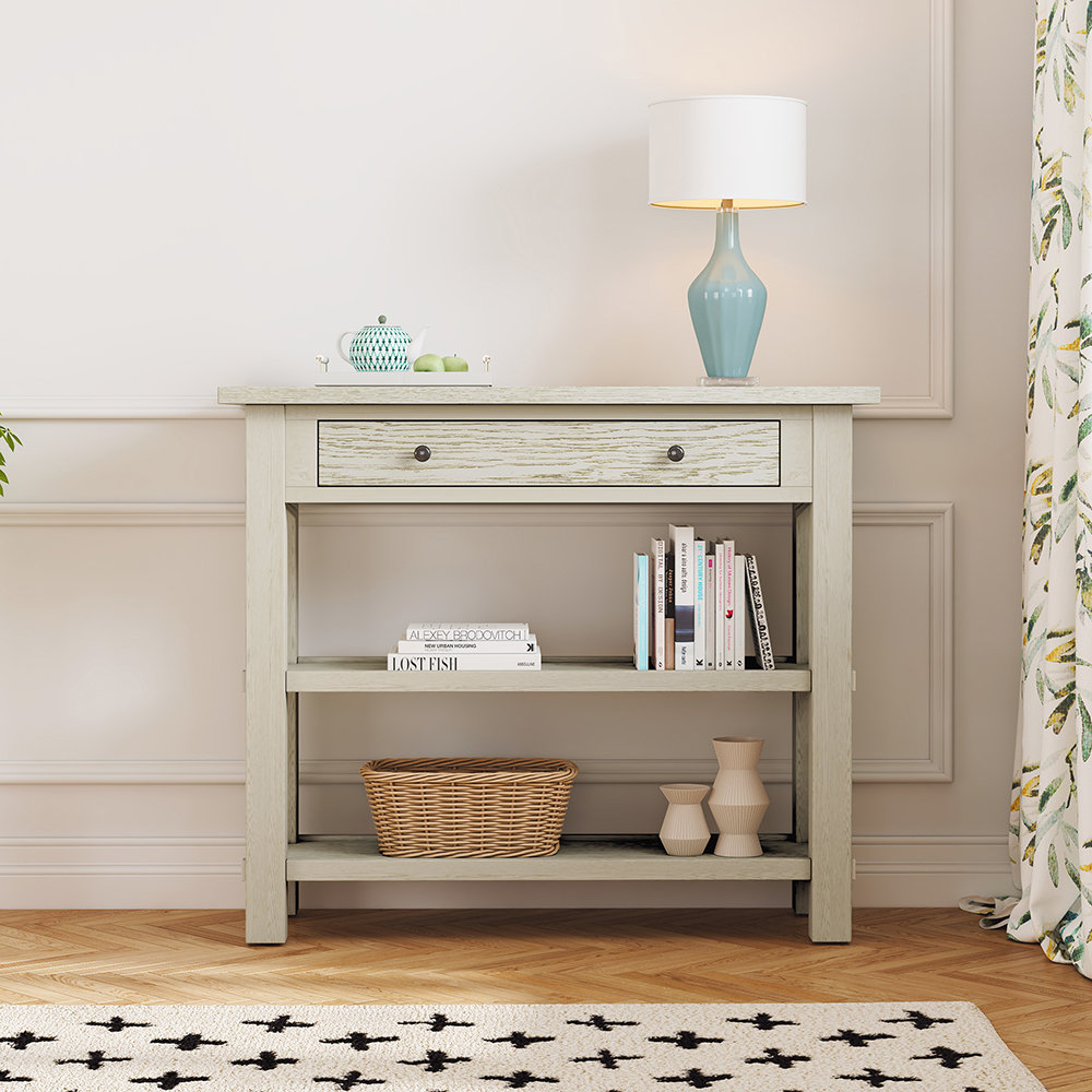 Lark Manor™ Retro Console Table with Drawer and Two Sturdy Shelves for ...