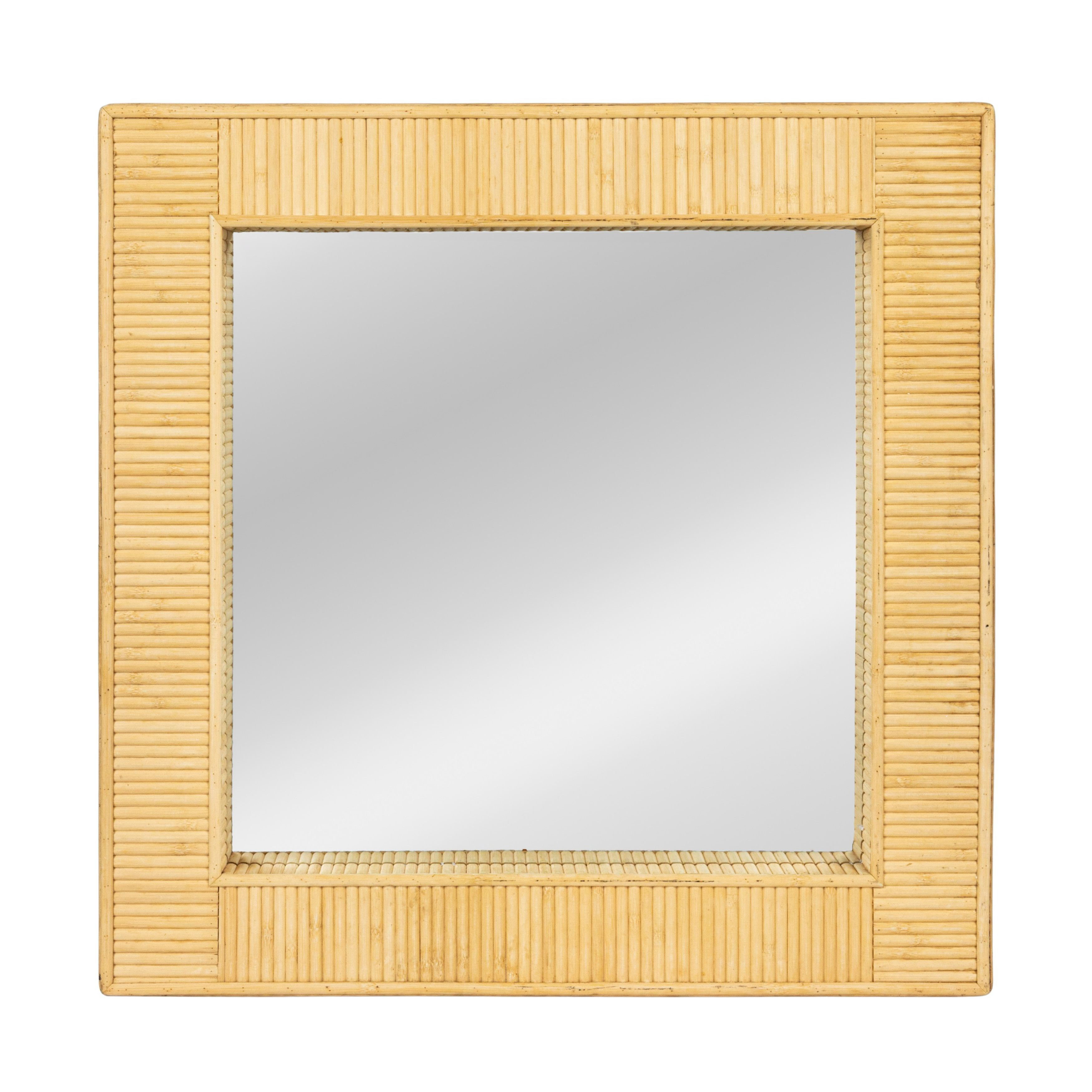 Bay Isle Home™ Addy Bamboo Square Wall Mirror | Wayfair