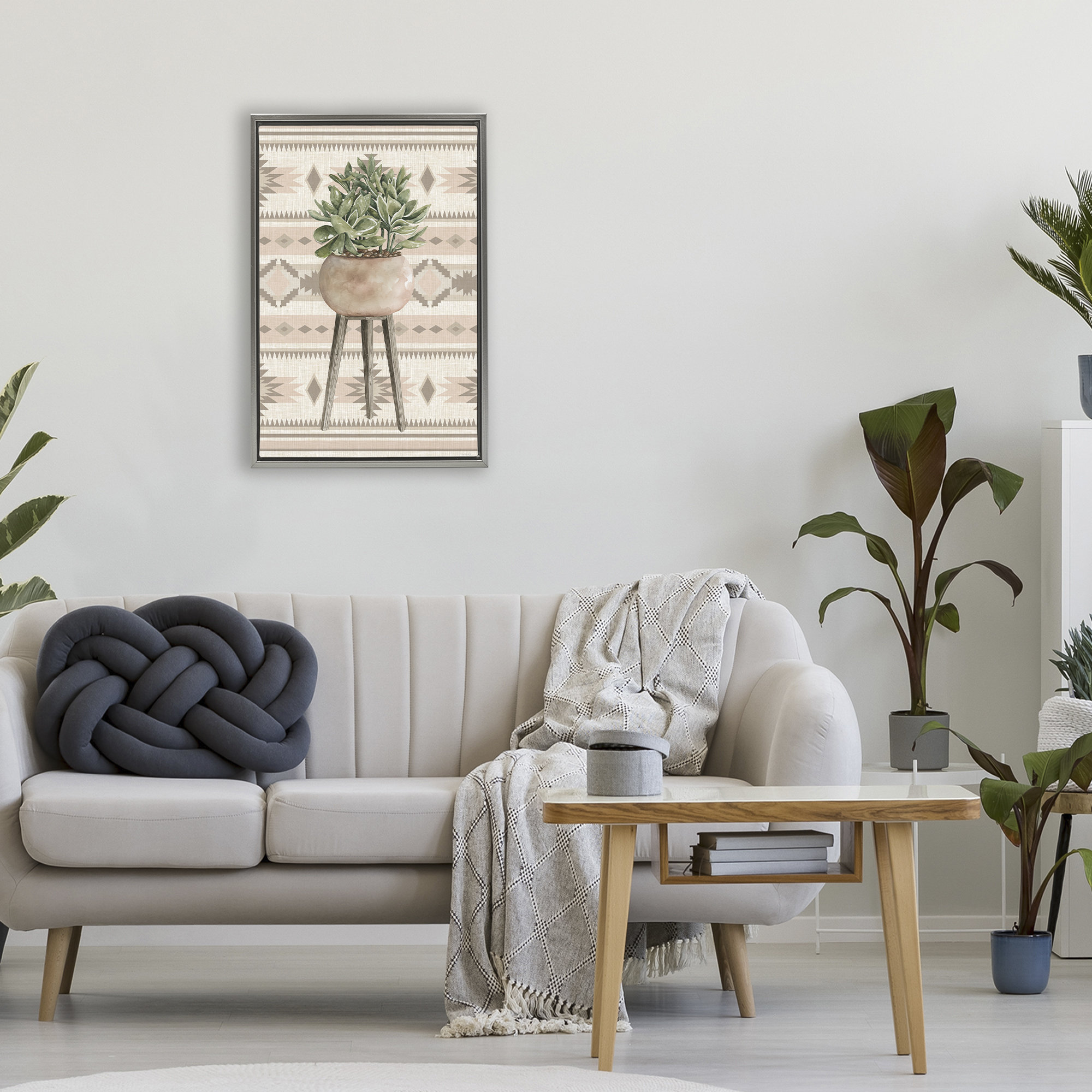 Dakota Fields Aztec Planter Green Plant Floating Frame, design by Cindy ...