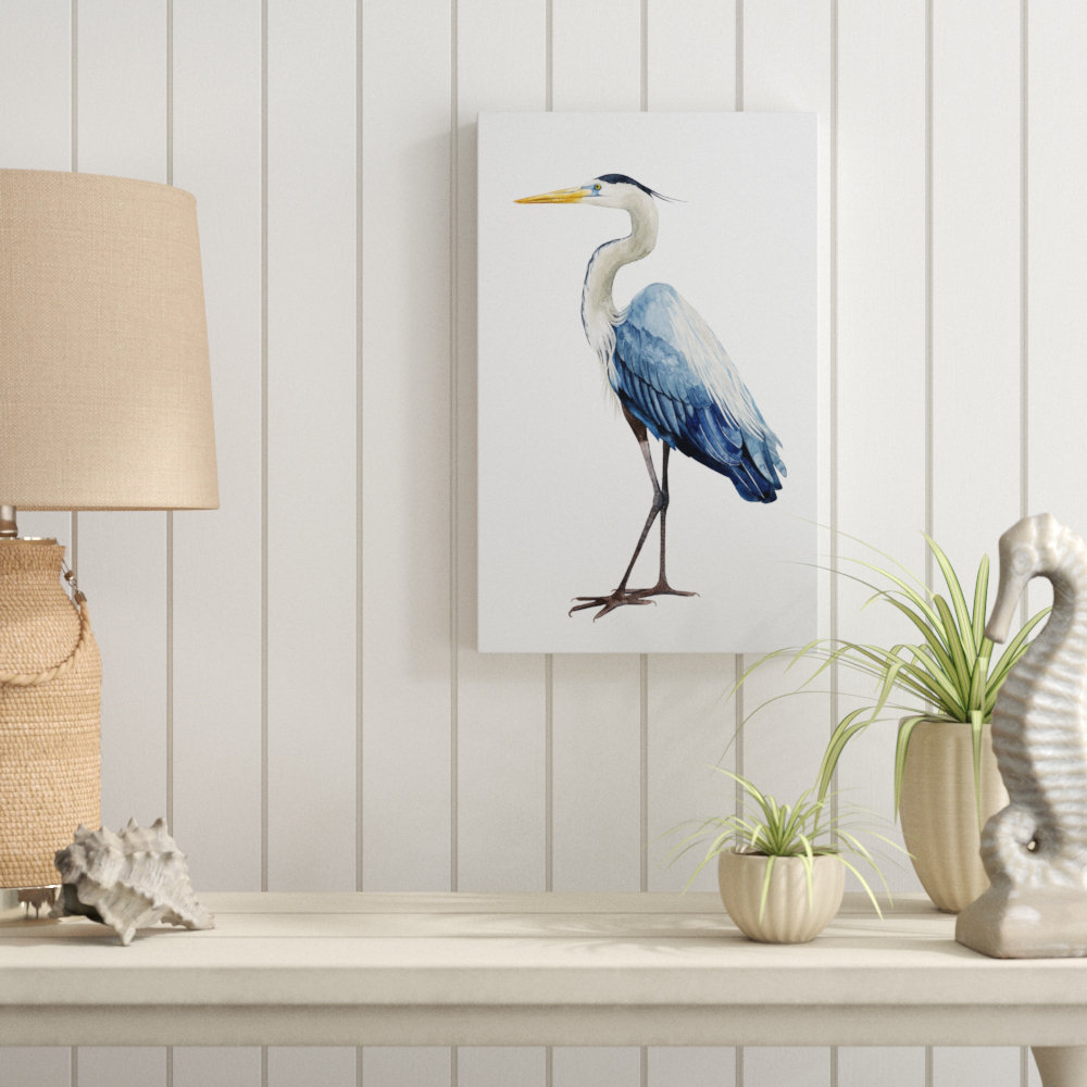 Highland Dunes 'Seabird Heron I' Acrylic Painting Print on Wrapped ...