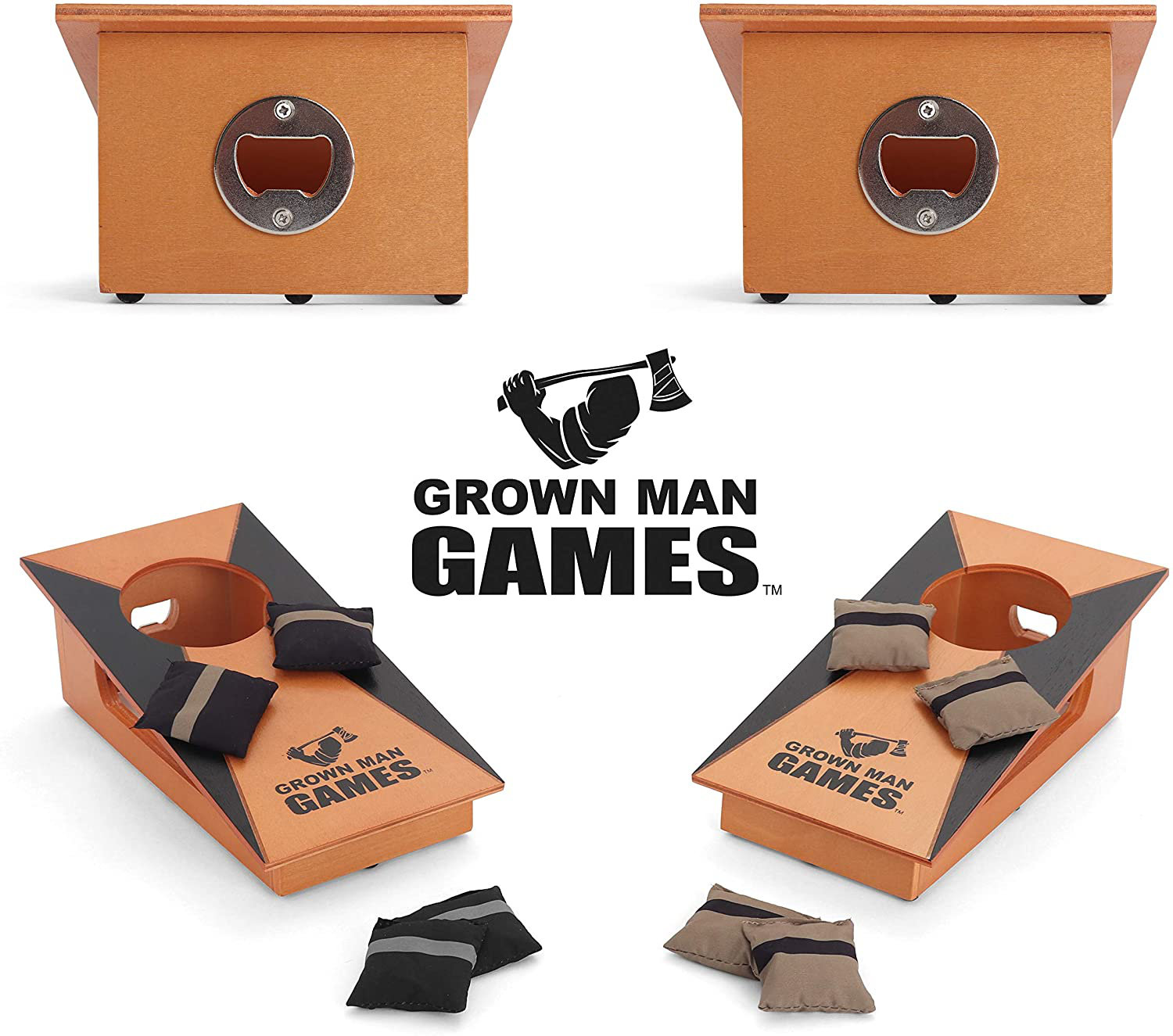 Grown Man Games Mini Cornhole- Portable Cornhole Game - Mini Bean Bag ...