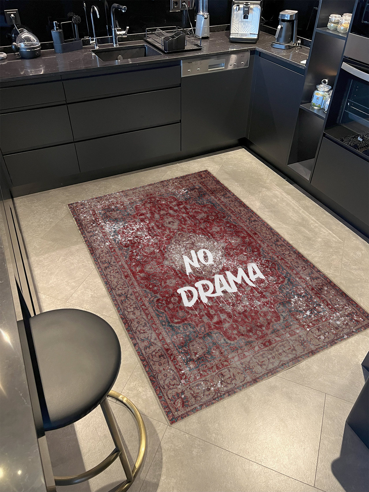 Bungalow Rose Written Collection Burgundy Motif "No Drama" Text ...