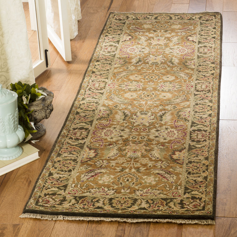 Alcott Hill® Magill Wool Pile Rug in Gold/Green & Reviews | Wayfair
