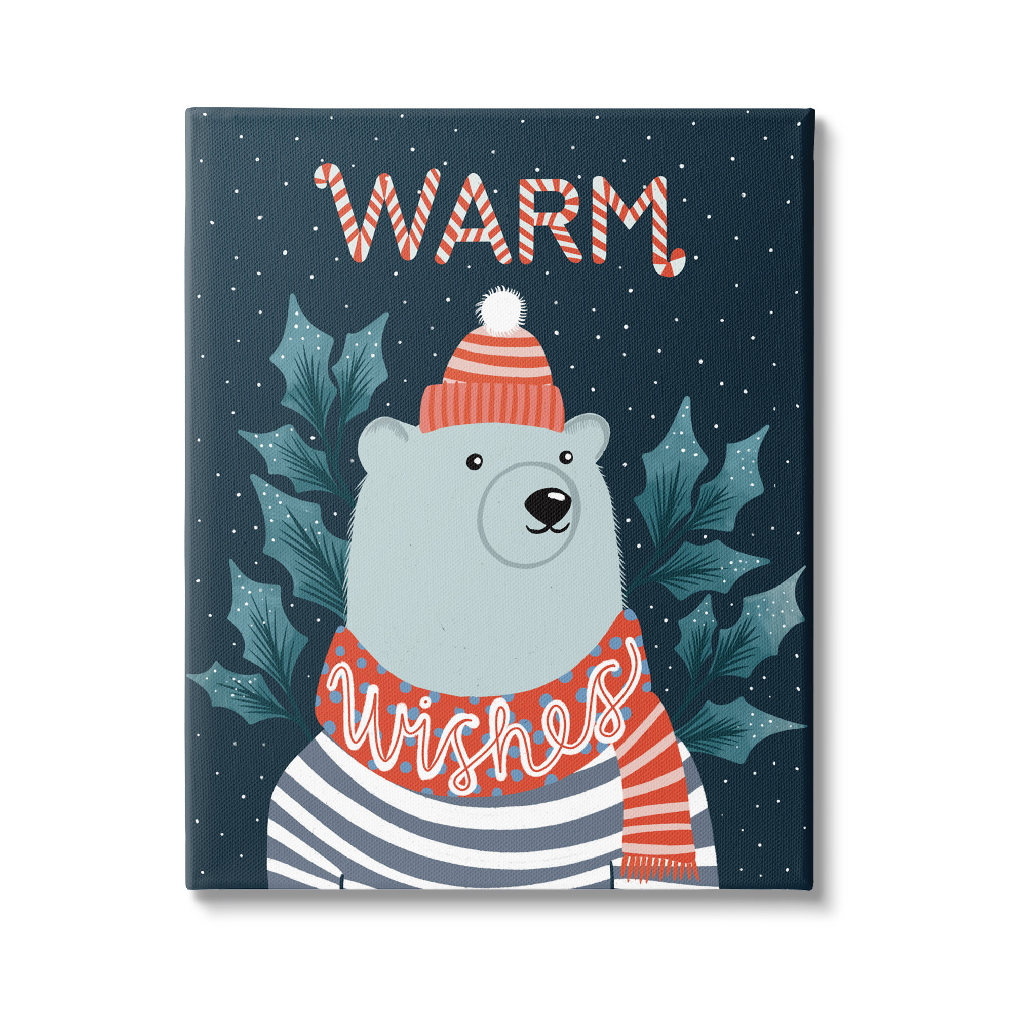 Stupell Industries Warm Wishes Cozy Polar Bear Seasonal by Dominika ...