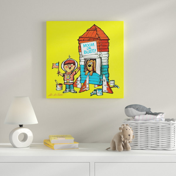 HoneyBee Nursery Moon Or Bust - Wrapped Canvas Print | Wayfair.co.uk