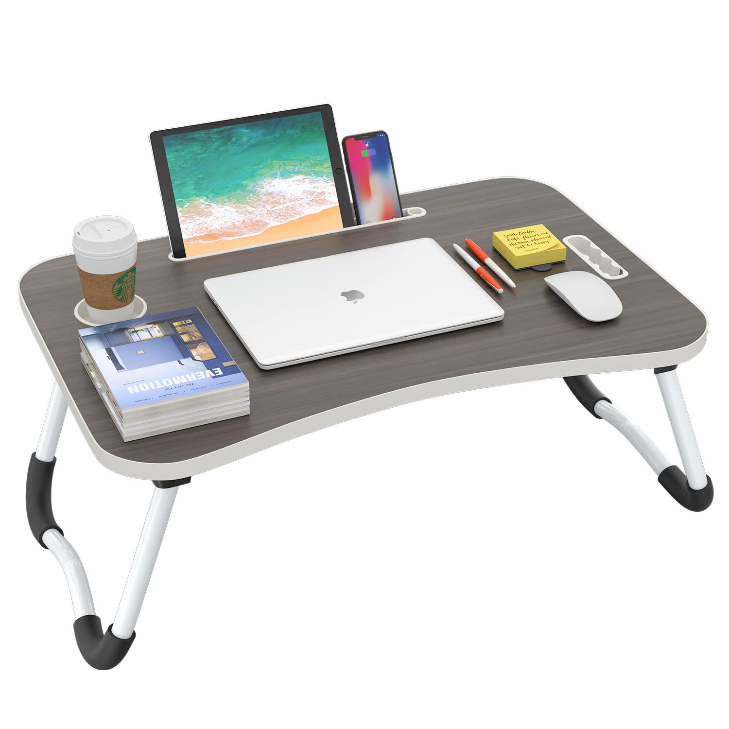 Inbox Zero Folding Lap Desk, 23 Inch Portable Laptop Bed Desk Lap Desk ...
