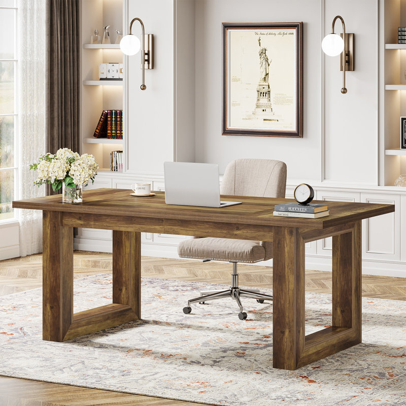 Millwood Pines 63-Inch Rectangular Wooden Executive Computer Desk | Wayfair