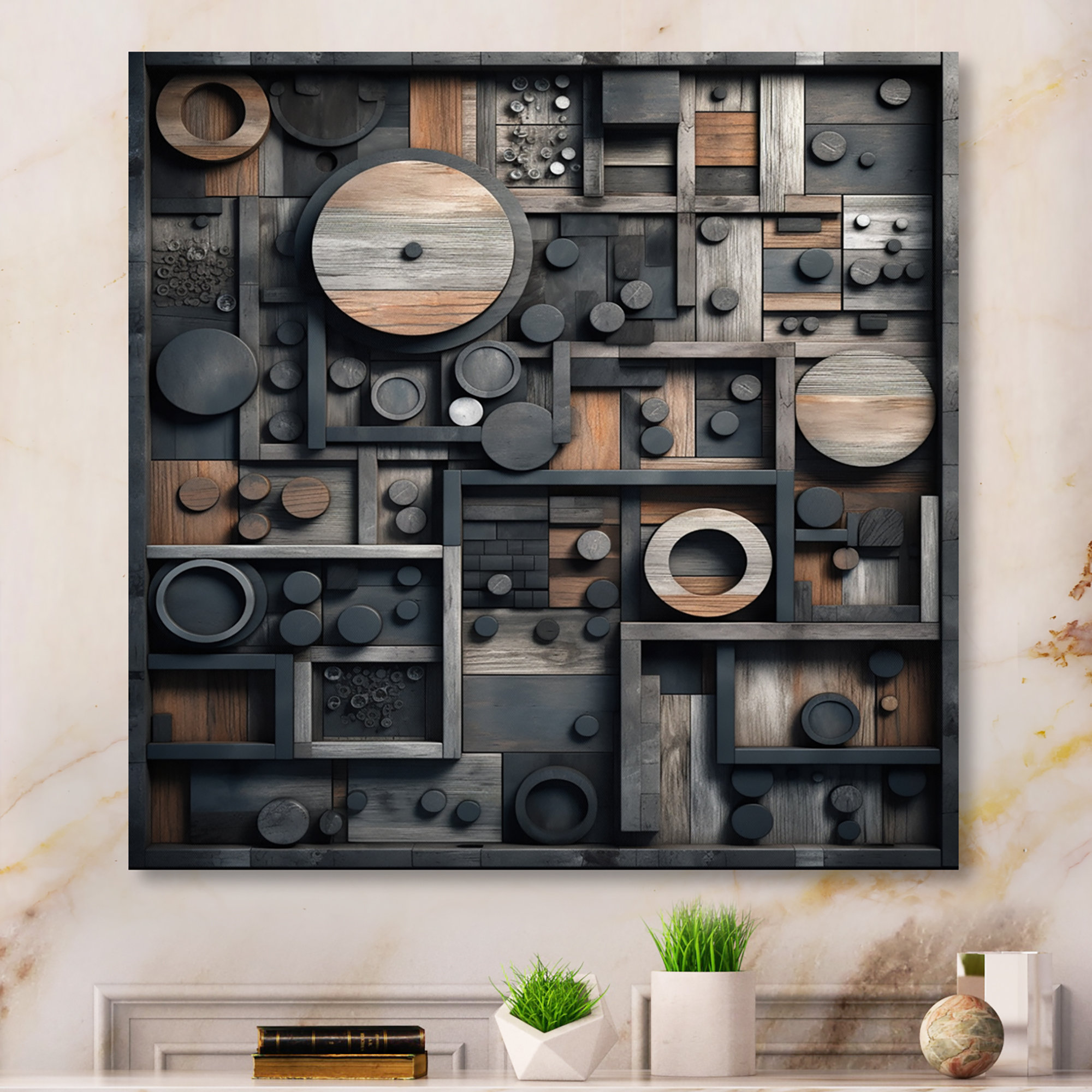 Brayden Studio® Cubic Geometric Dreams IV - Cubism Print on Metal | Wayfair