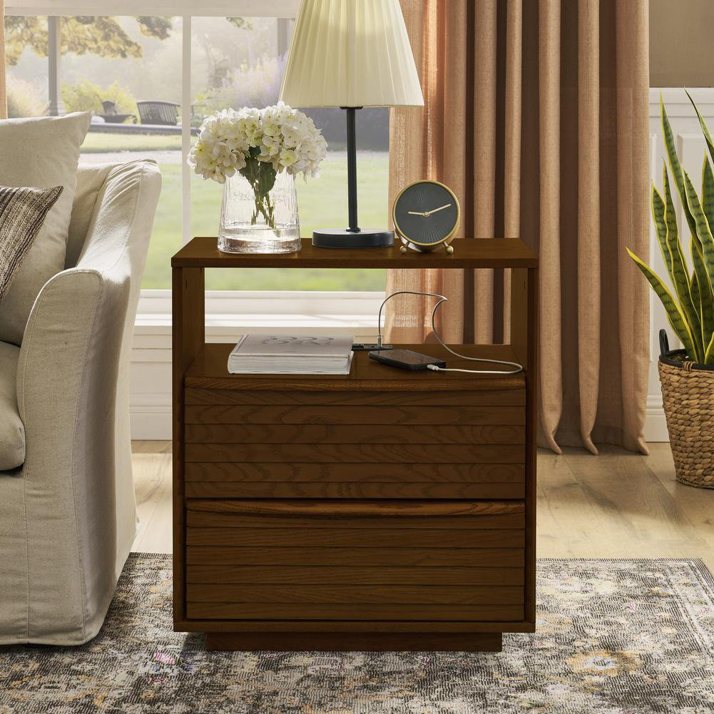 Latitude Run® Elegant Nightstand With Outlets | Wayfair