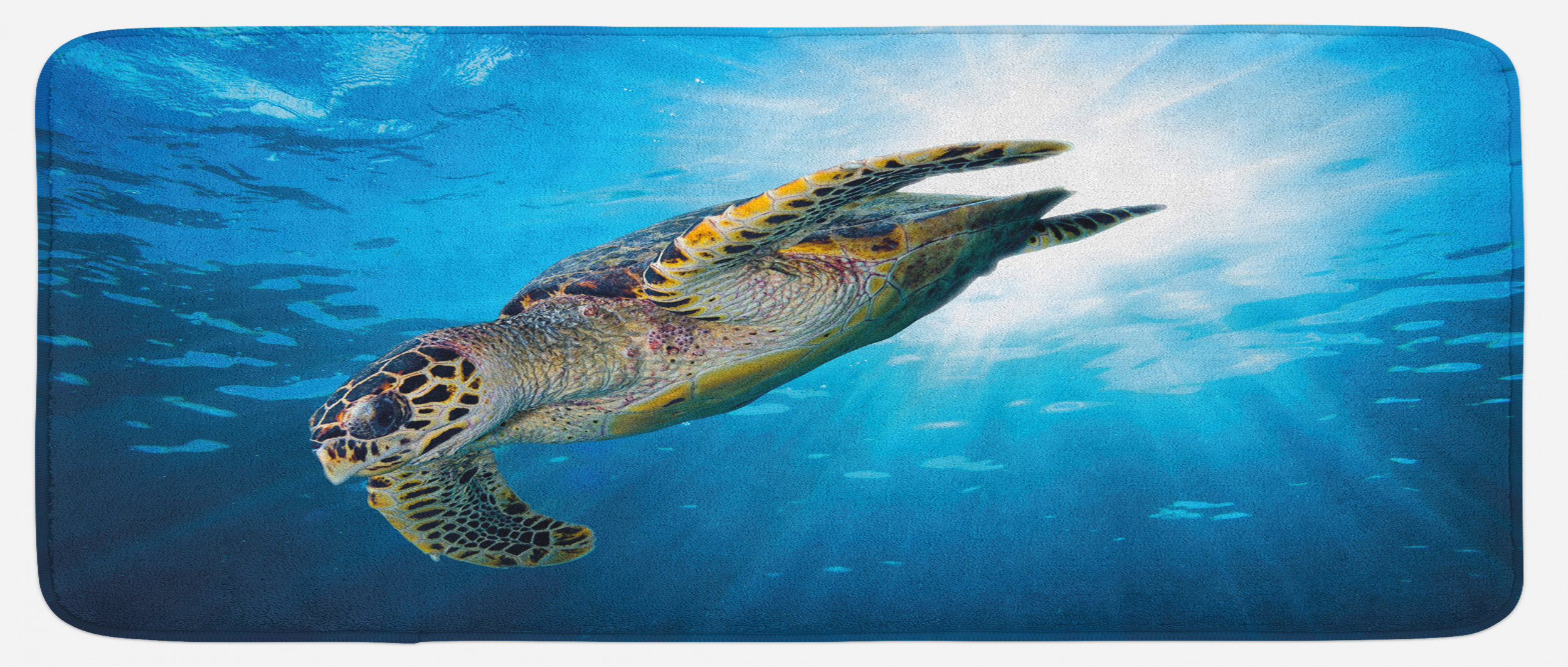 East Urban Home Hawksbill Sea Turtle Dive Deep Into The Blue Ocean ...