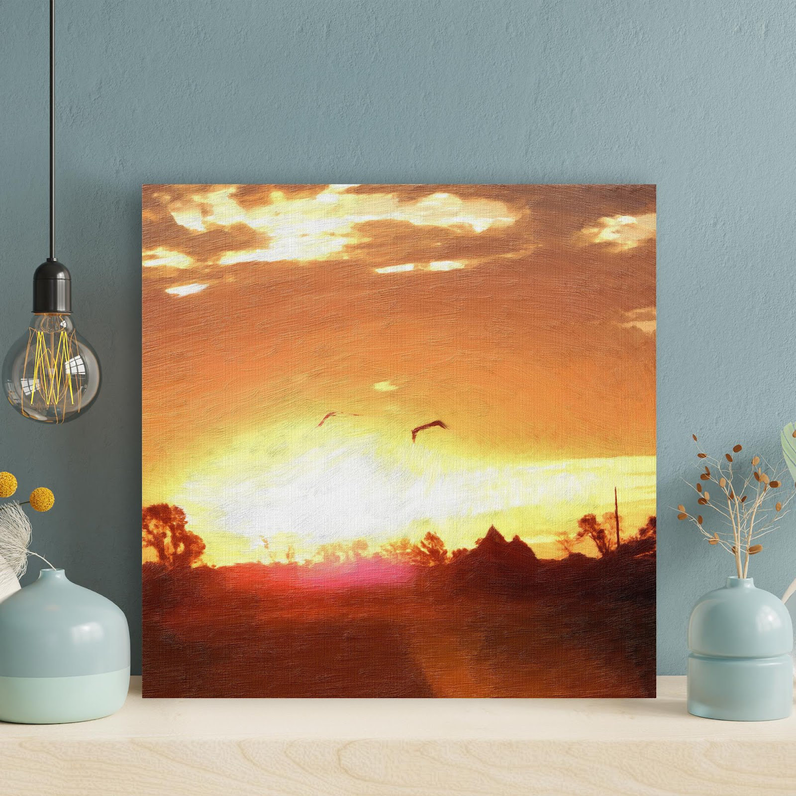 Latitude Run® Flying Bird And The Sunset - 1 Piece Rectangle Graphic ...