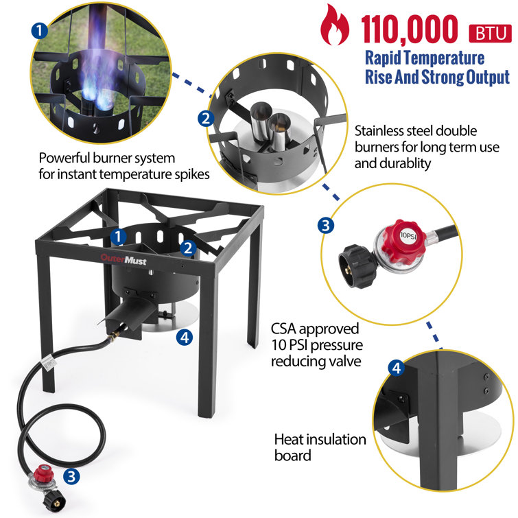 OuterMust 60qt Seafood Boiling Kit With Strainer, Outdoor Aluminum ...