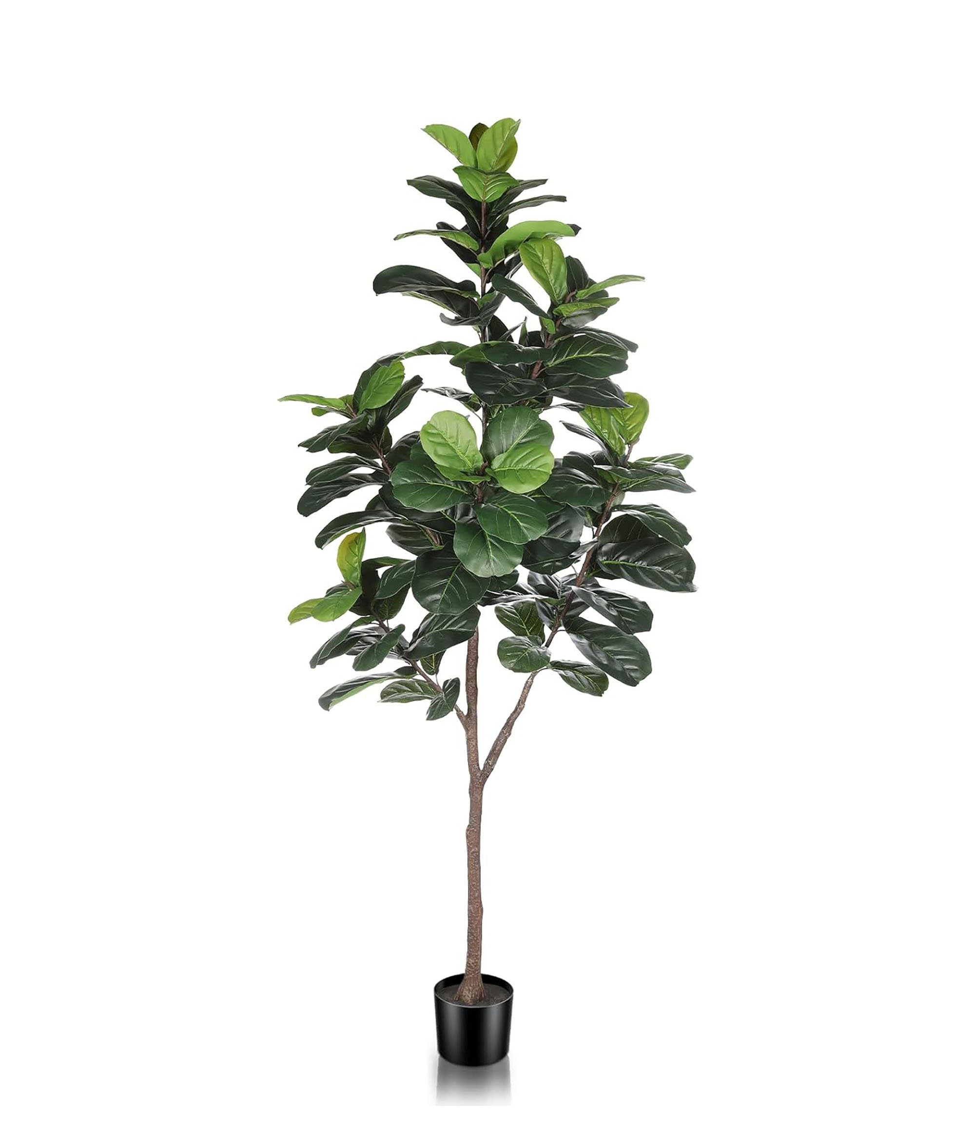 Primrue 6.5Ft Faux Ficus Lyrata With 108 Fiddle Leaves Fake Fig Silk ...