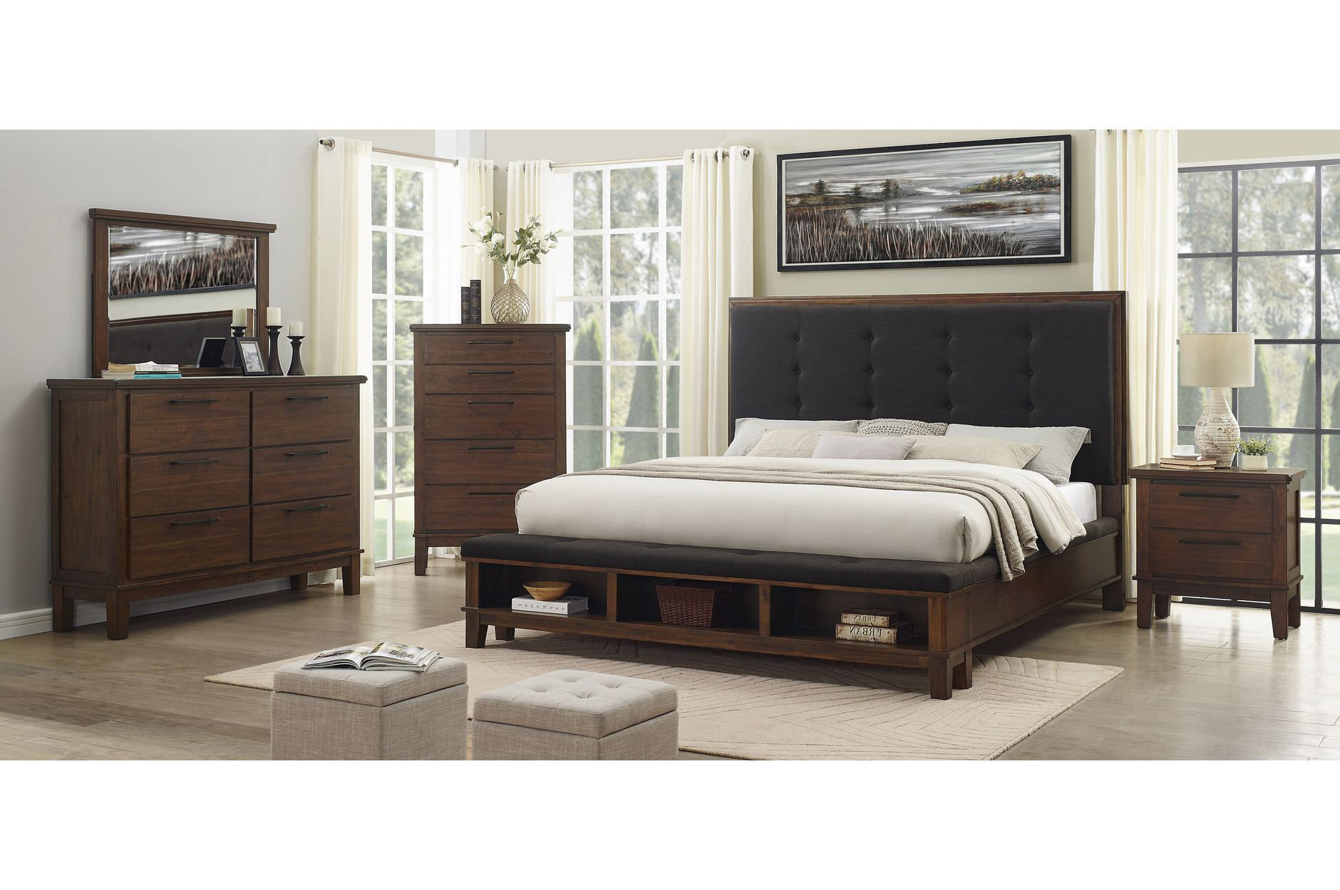 Wildon Home® 5-2_Sheldon Upholstery Storage Footboard Bench Panel ...