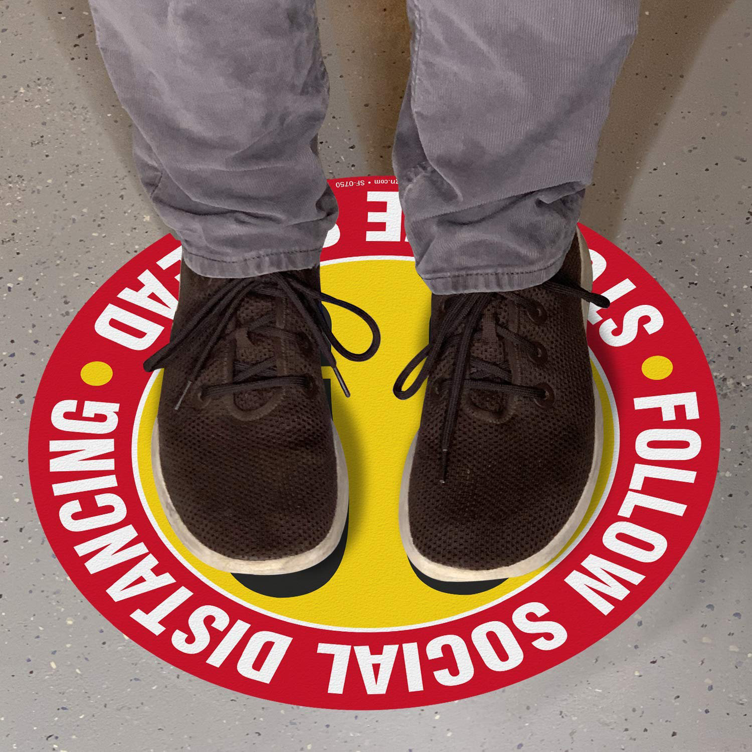 SmartSign Follow Social Distancing Stop The Spread Anti-Slip Adhesive ...