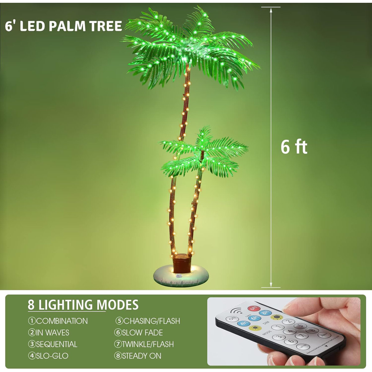 Bay Isle Home™ Solar Lighted Palm Trees For Outside Patio, Bar Pool ...