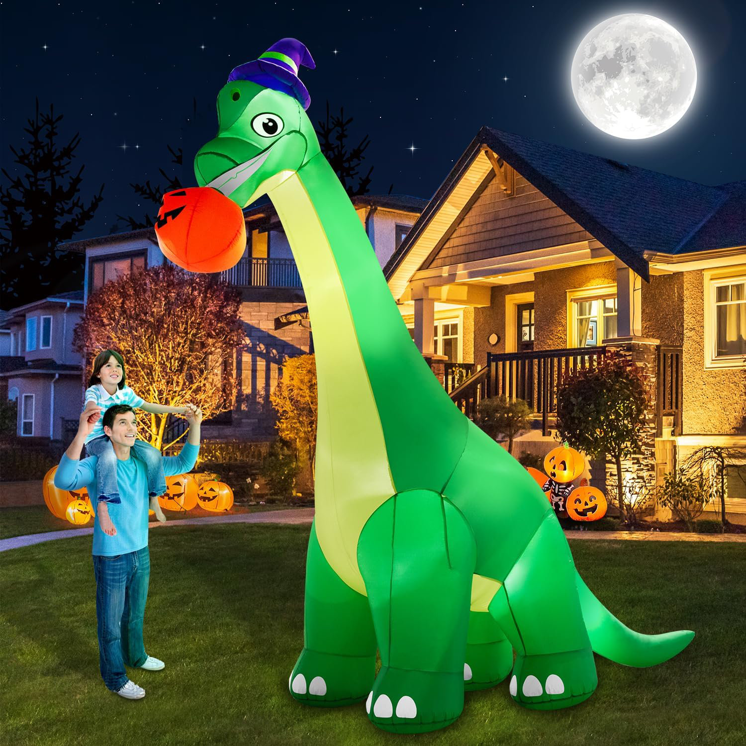 The Holiday Aisle® 13Ft Giant Halloween Dinosaur Inflatable Decorations ...