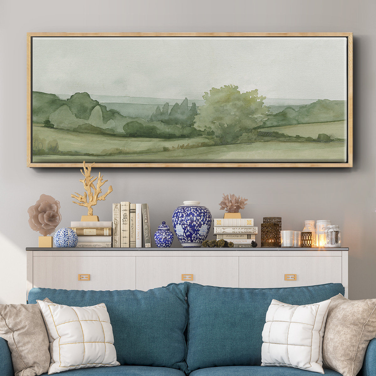 Wexford Home Vintage Landscape Sketch II- Framed Canvas | Wayfair