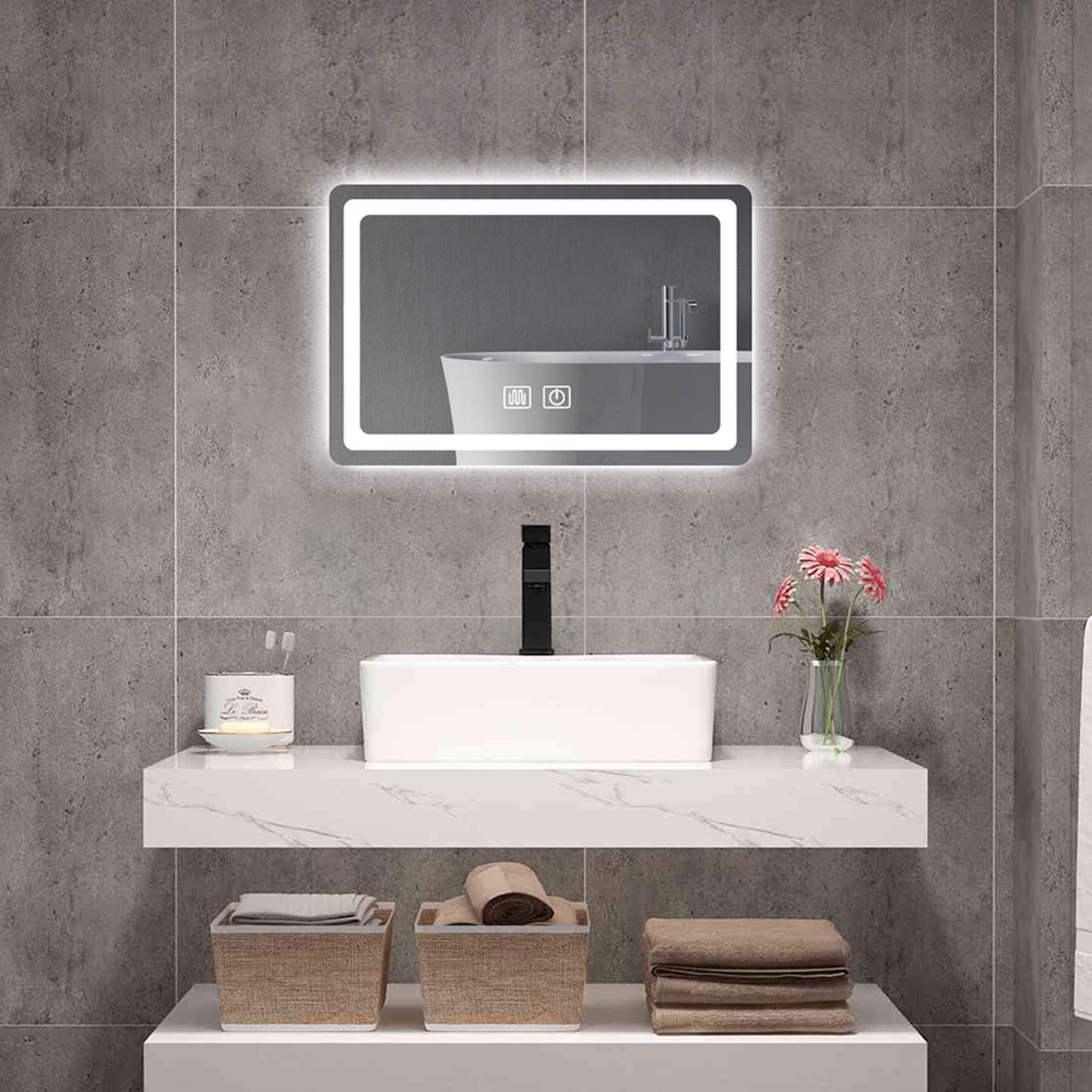 Latitude Run® H LED Single Bathroom Vanity Mirror In Polished Crystal ...