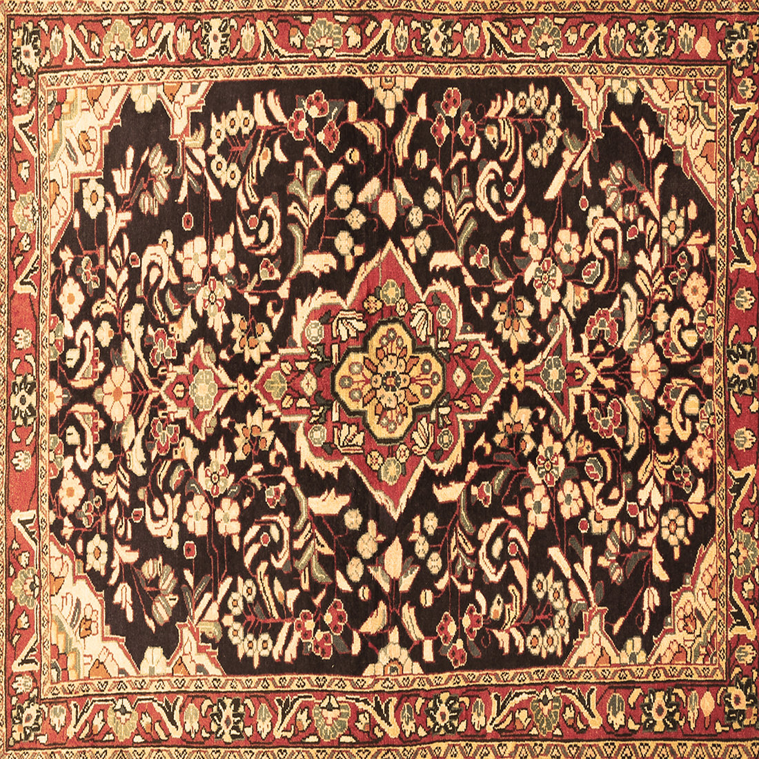 Bungalow Rose Traditional 1055 Brown Machine Washable Area Rugs ...