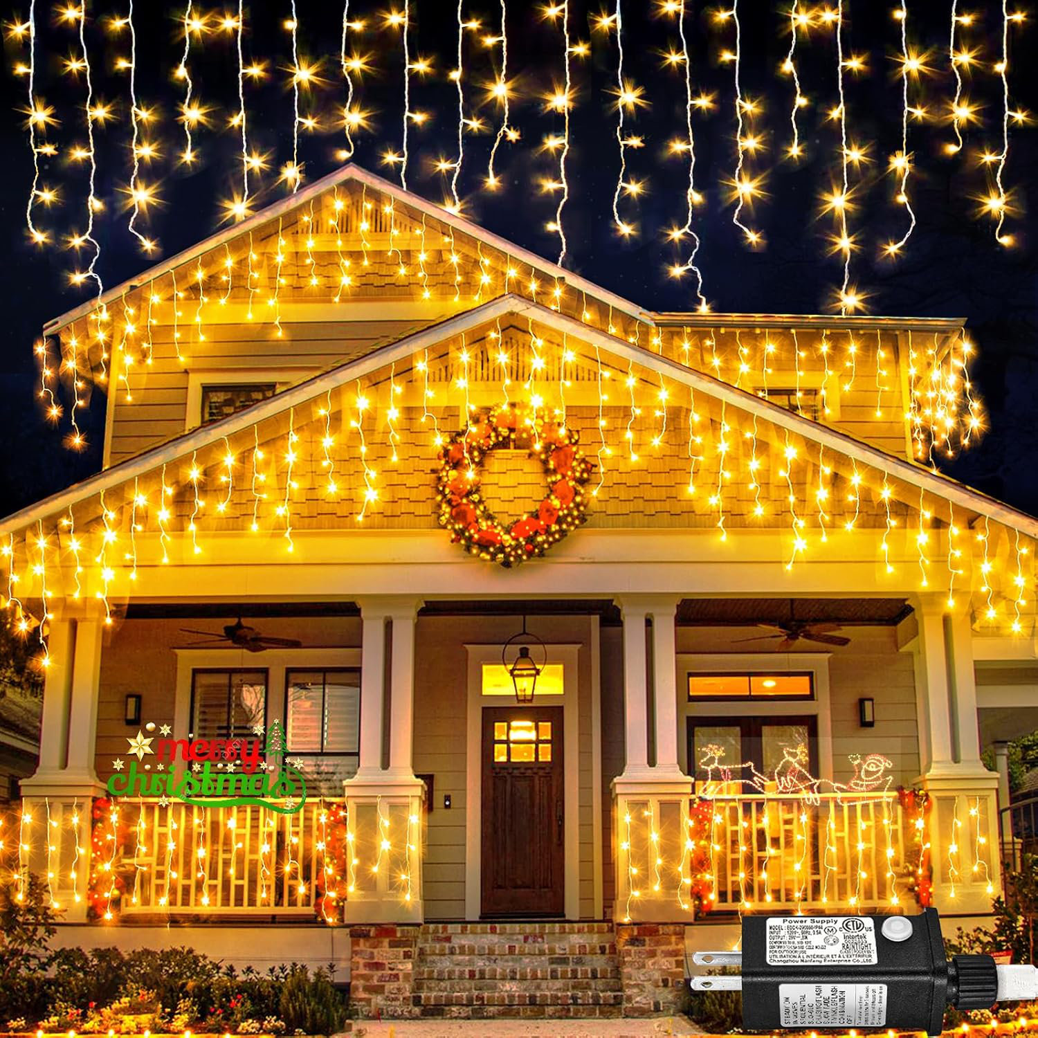The Holiday Aisle® Christmas Lights Outdoor Icicle Lights - 33Ft 400 ...