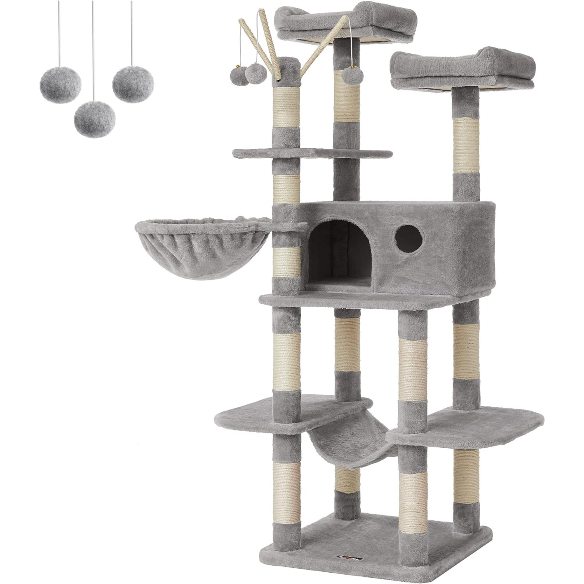 Archie & Oscar™ Cat Tree, Large Cat Tower, 64.6 Inches, Cat Activity ...