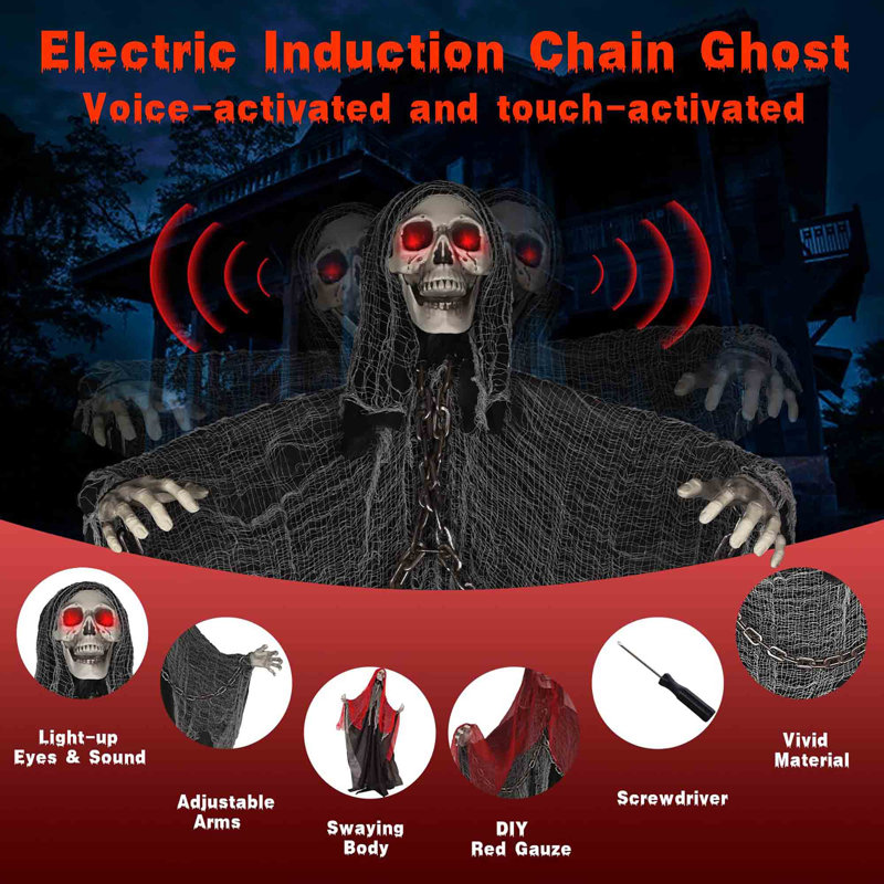 The Holiday Aisle® Life-Size Animatronic Skeleton | Wayfair