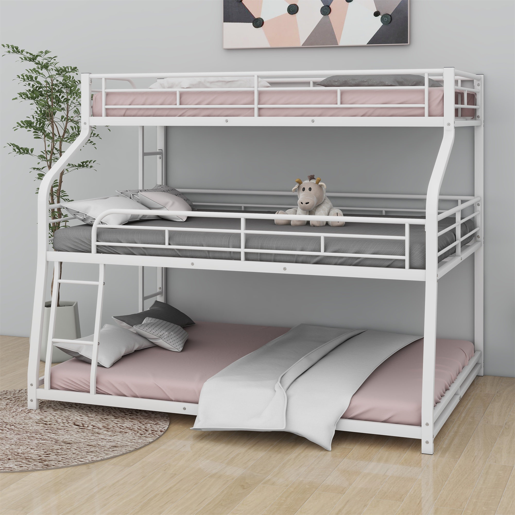 Isabelle & Max™ Twin XL/Full XL/Queen Metal Triple Bed With Long and ...