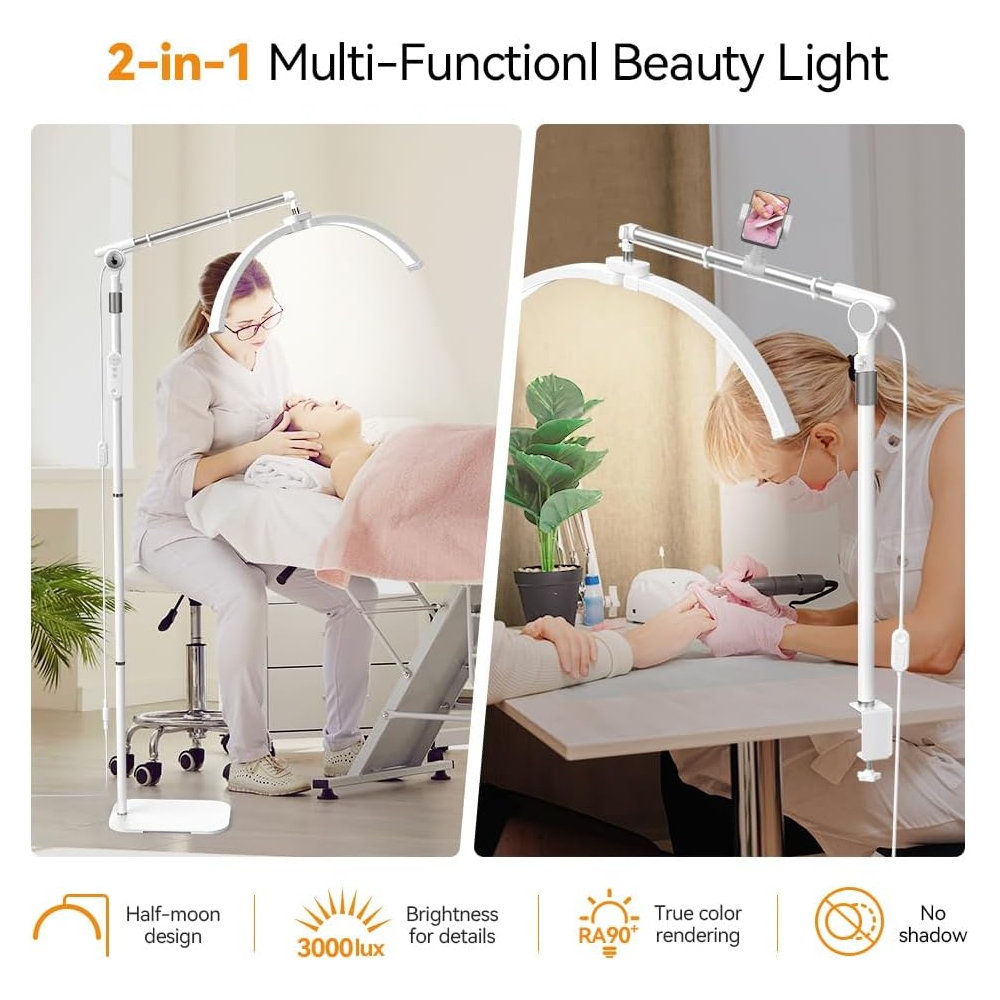 Lark Manor™ 76" LED Half Moon Lash Light Floor Lamp for Eyelash ...