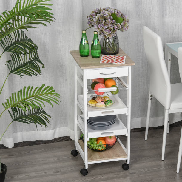 Winston Porter Rafelo Wood Kitchen Cart & Reviews | Wayfair