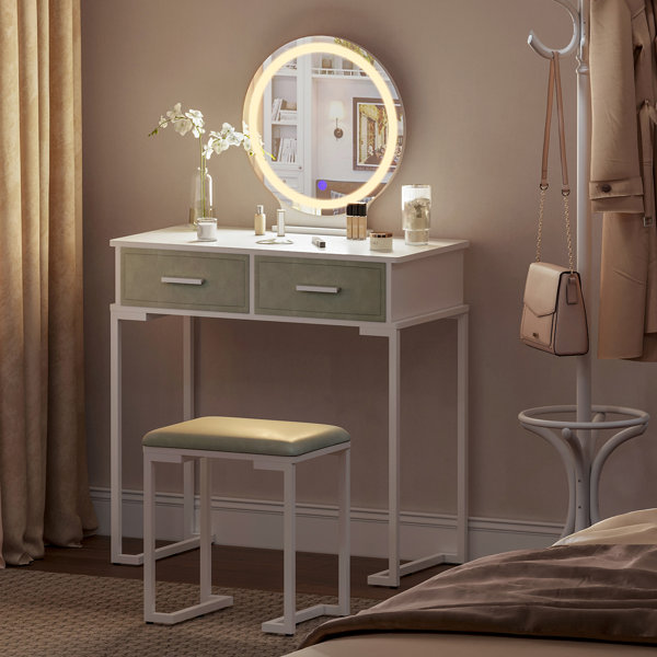 Brayden Studio Irmlind Dressing Table with Mirror & Reviews | Wayfair.co.uk