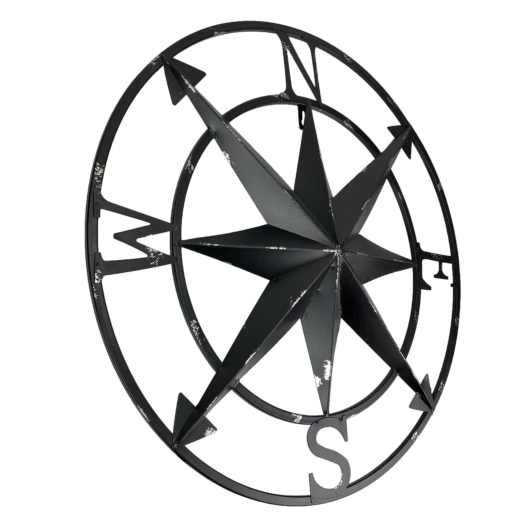 Longshore Tides Distressed Metal Compass Rose Nautical Wall Décor | Wayfair