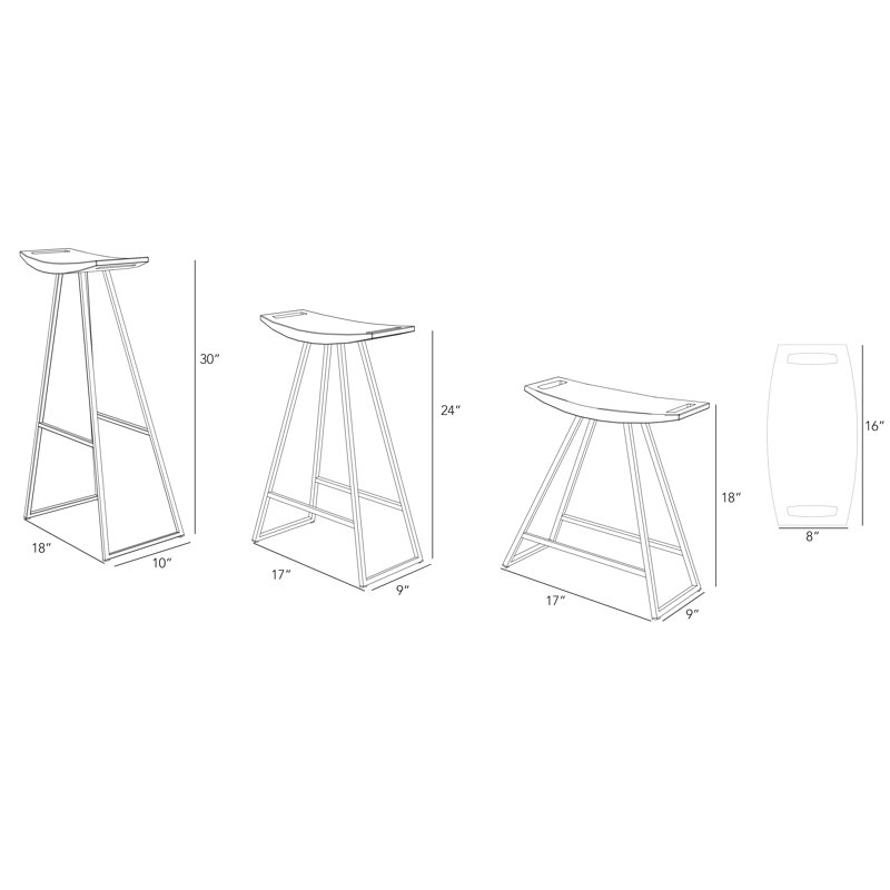 Tronk Design Robert Solid Wood Stool & Reviews | Wayfair