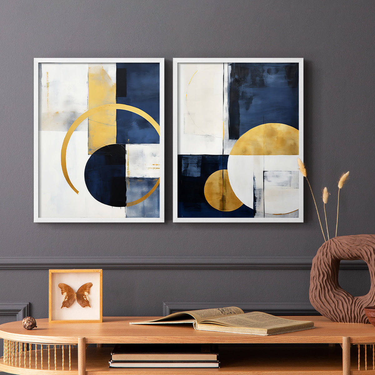 Wrought Studio™ ABSTRACT Series DXLIV-Premium Framed Print -Ready to ...