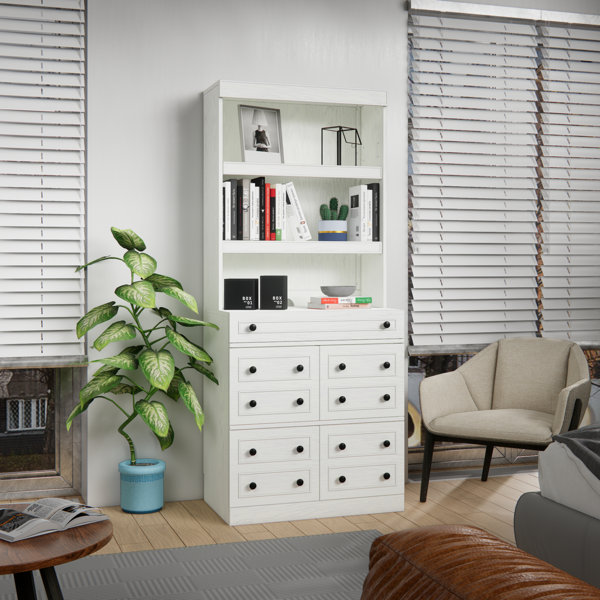 Loon Peak® Keyu Solid Wood Storage Bookcase With File Drawers | Wayfair