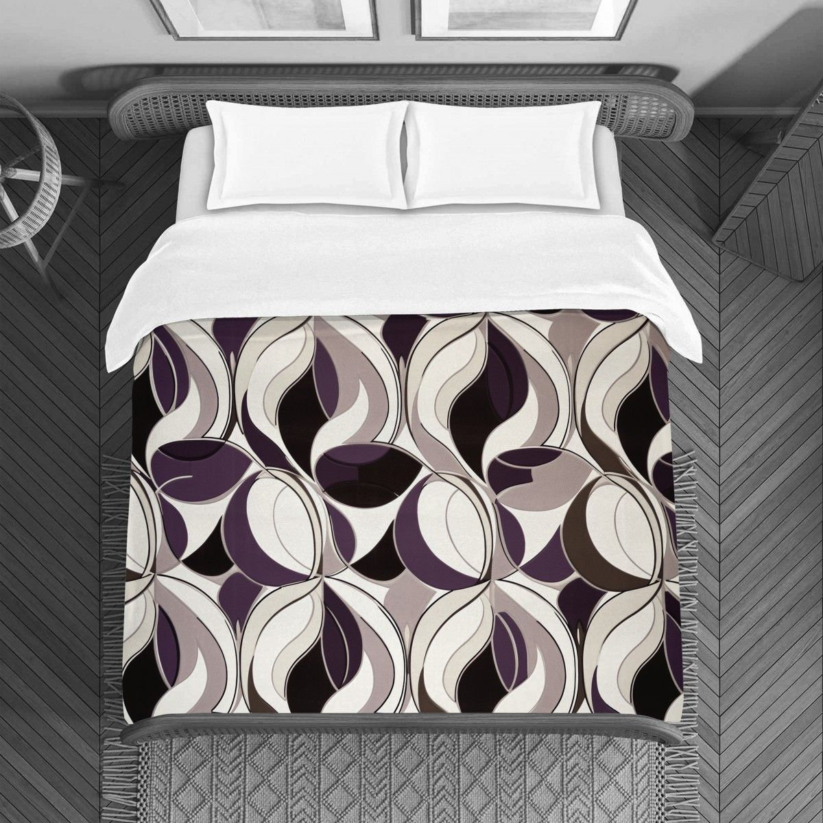 VisionDecor Funky Bedding Pattern Duvet Cover Purple/Silver - Wayfair ...