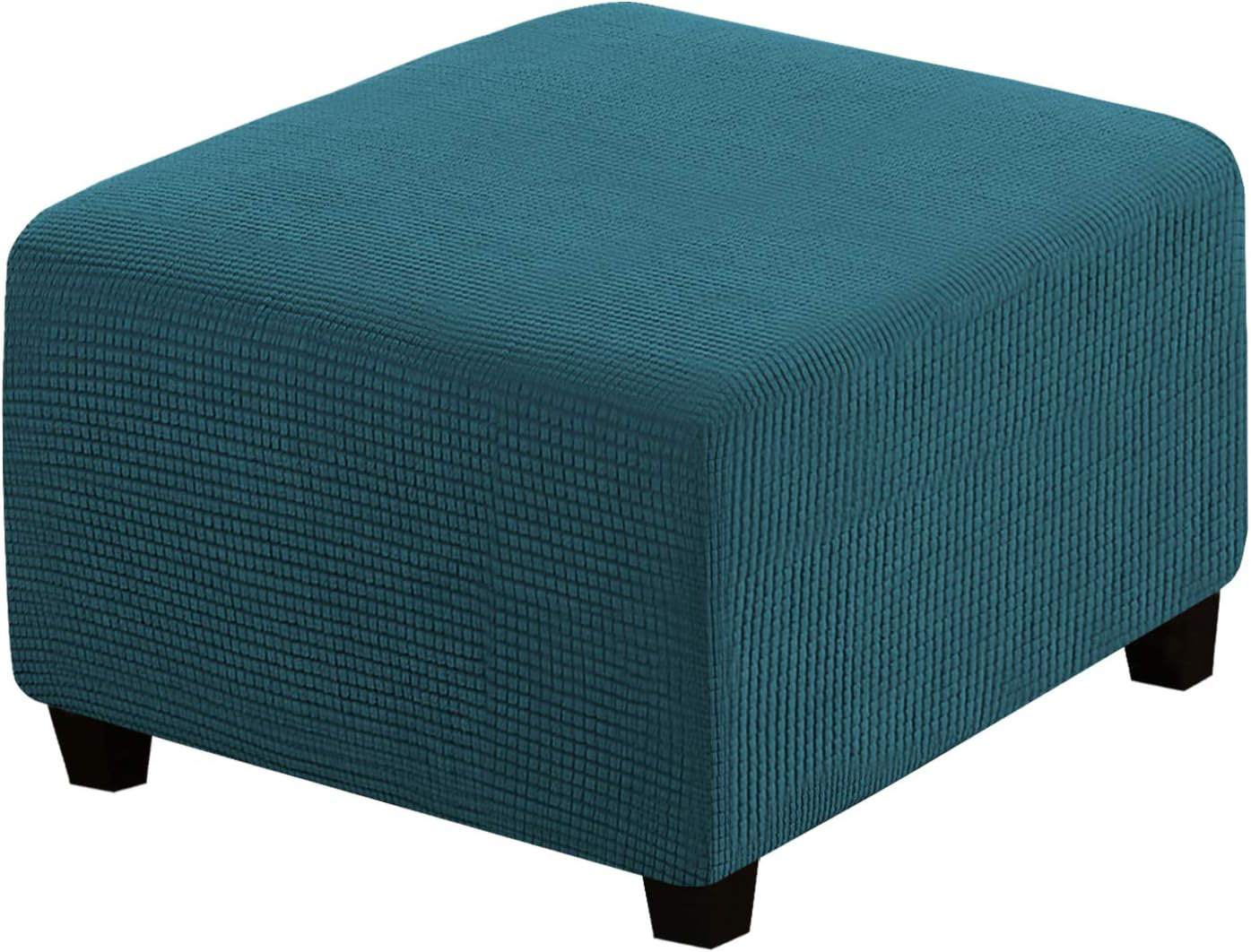 Ebern Designs Square Jacquard Ottoman Covers Ottoman Slipcovers Folding ...