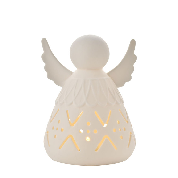 Astoria Grand Ceramic Light Up LED Angel - Large | Wayfair.co.uk