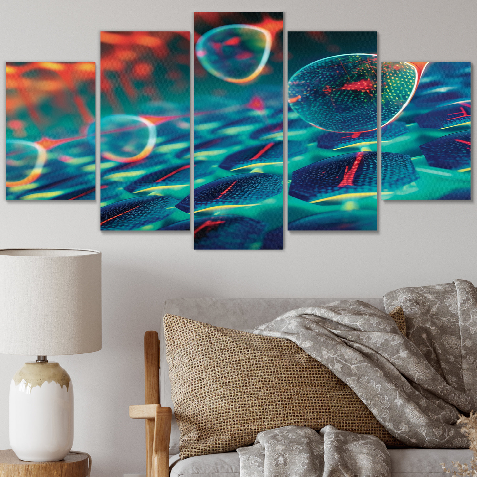 Ivy Bronx Infinity Matrix In Retro Turquoise - Fractals Canvas Art ...